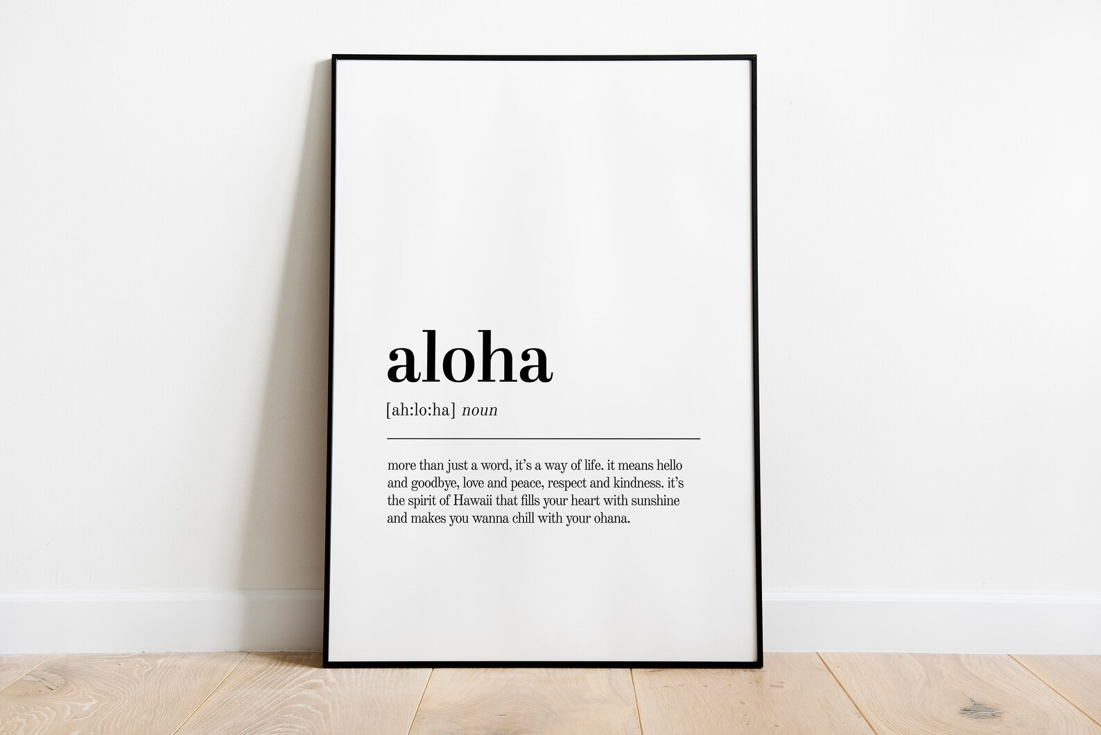 Aloha Definition Print, Aloha Minimalist Print Modern Wall Art, Aloha ...