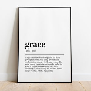 Grace Definition Print, Grace Printable Poster, Grace Wall Prints ...