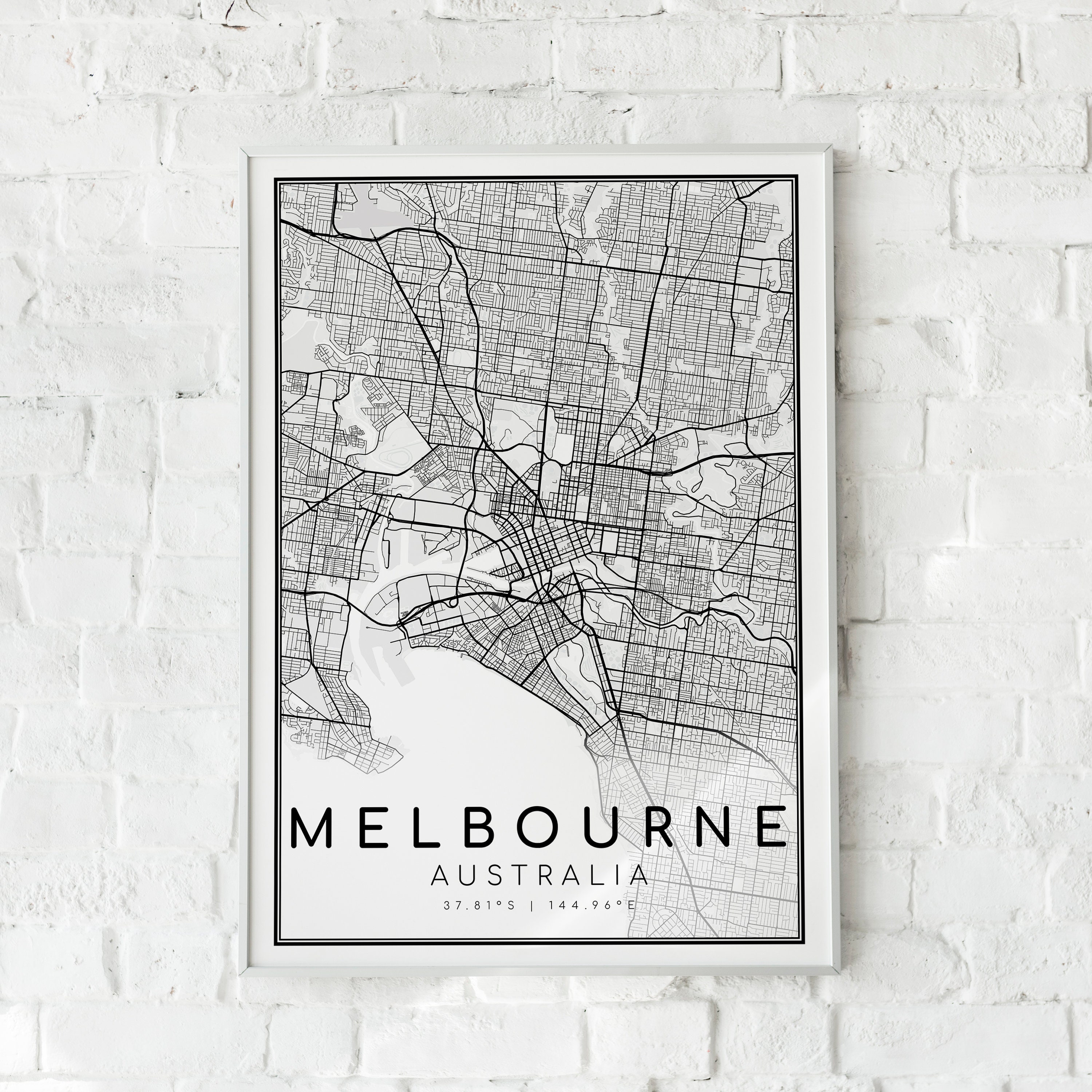 MELBOURNE City Map Australia Wall Map Poster Engagement Art - Etsy ...