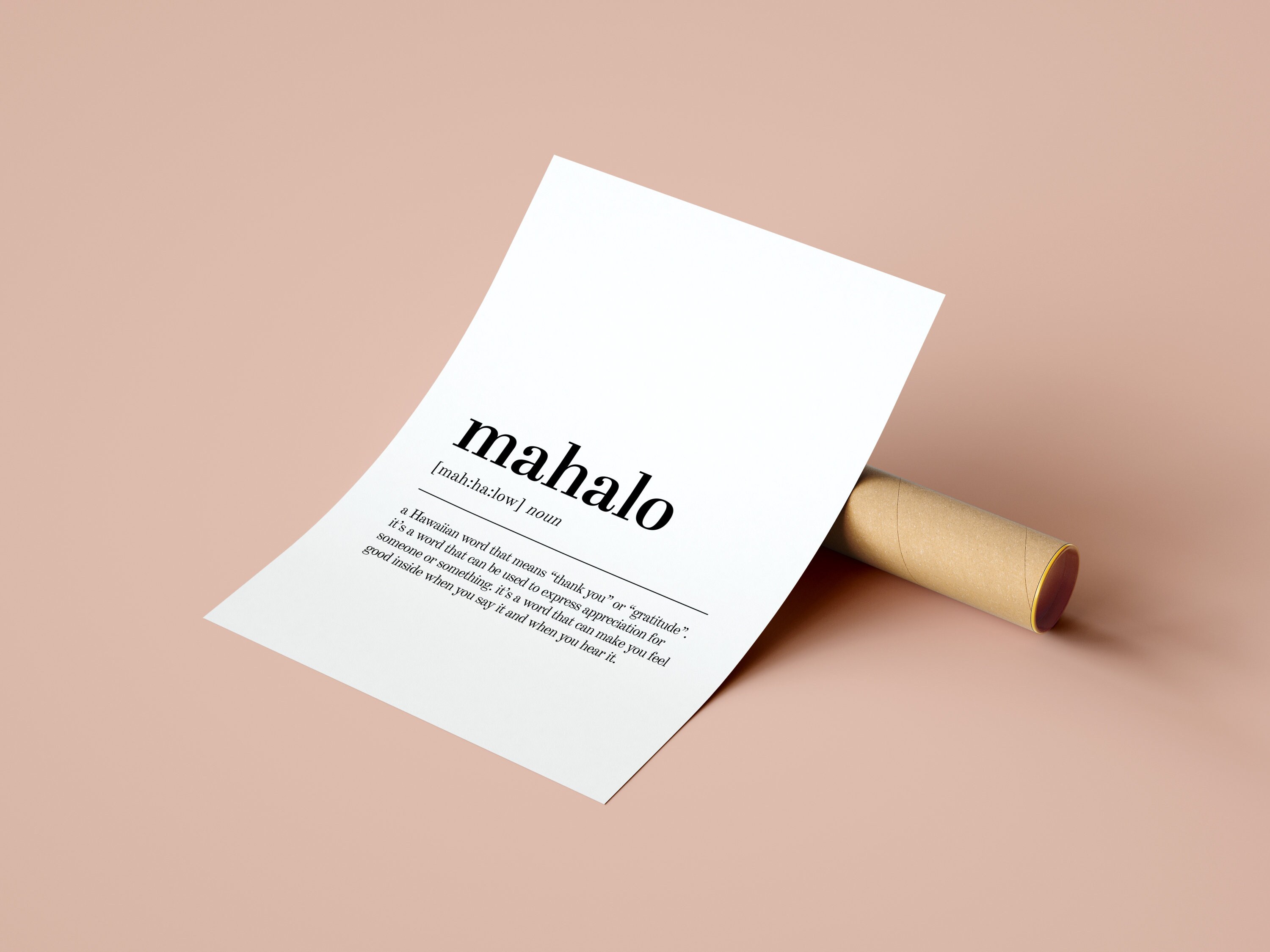 Mahalo Definition Print, Mahalo Minimalist Print Modern Wall Art ...