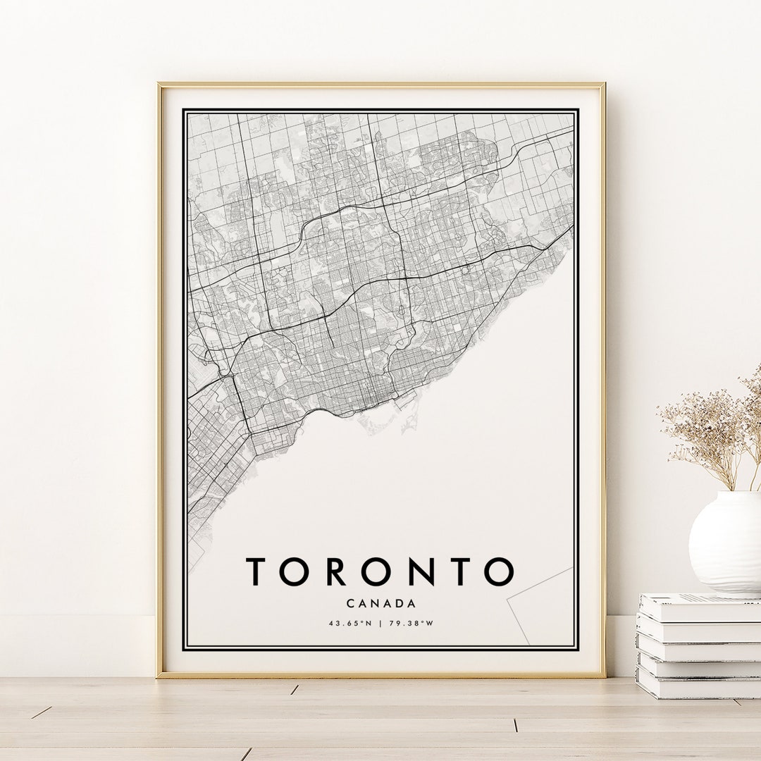 Toronto Map Print, Canada Toronto City Map Gift Poster, Minimalist ...