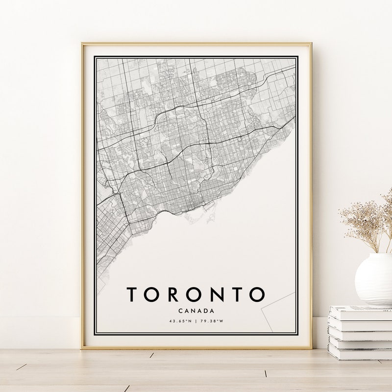 Toronto Map of Canada - Etsy UK
