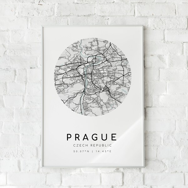 Prague Map Print - Etsy
