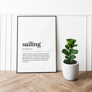 Sailing Definition Print, Sailing Dictionary Print, Birthday Gift Idea ...