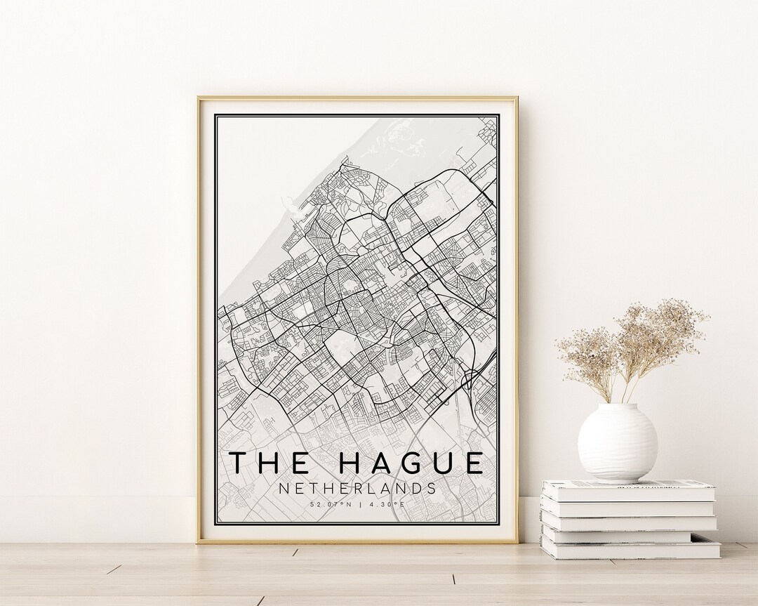 THE HAGUE City Map Minimalist Map Netherlands Map Print - Etsy