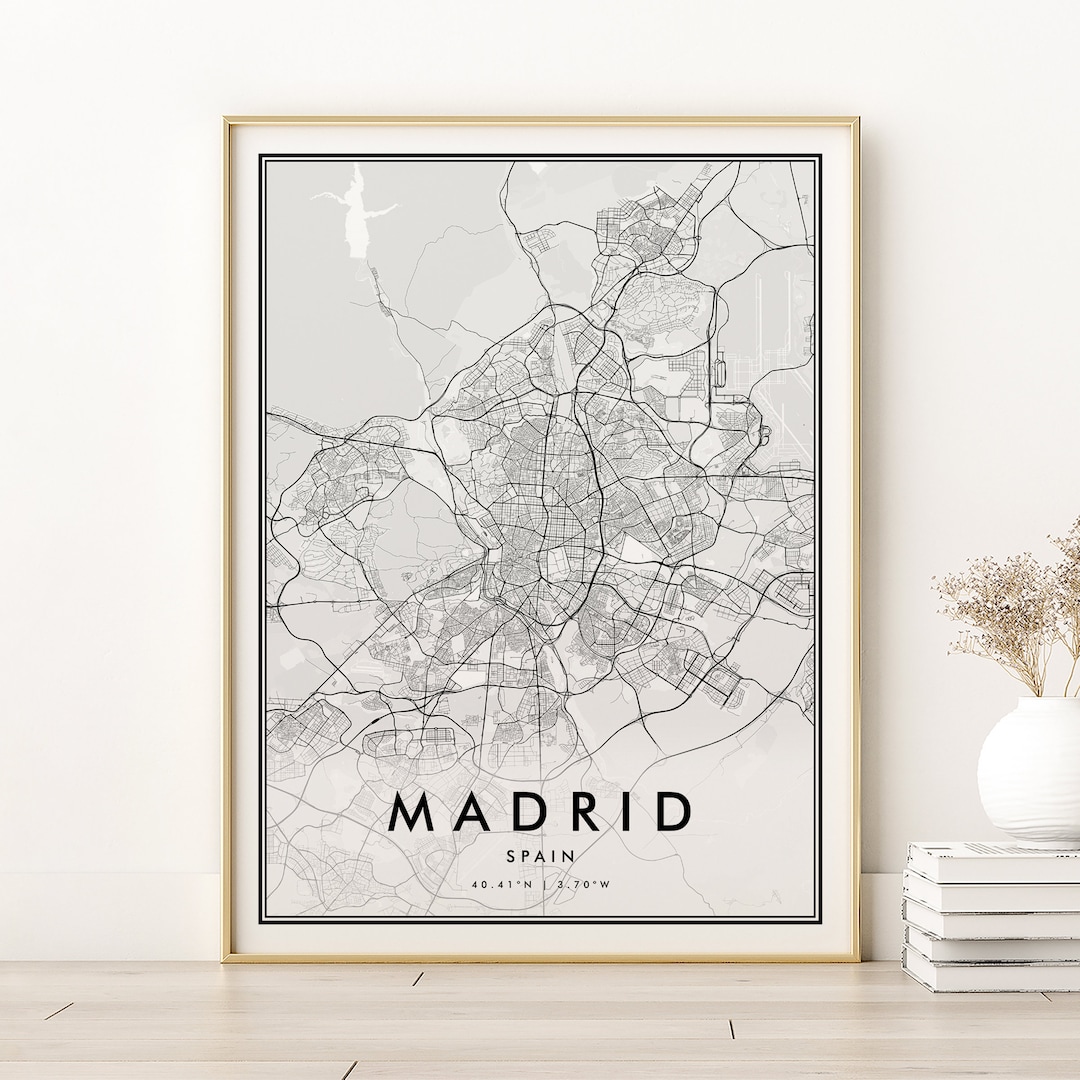 Impresión de mapas de Madrid, Mapa de la ciudad de Madrid, Mapa ...