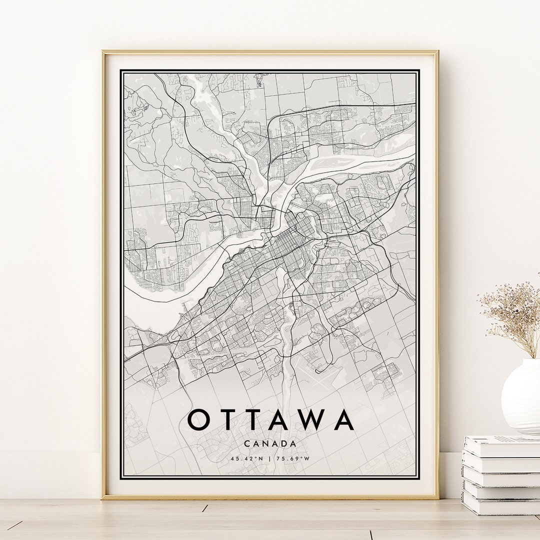 Ottawa City Map, Ottawa Canada Personalized Map Print, New Job Gift ...