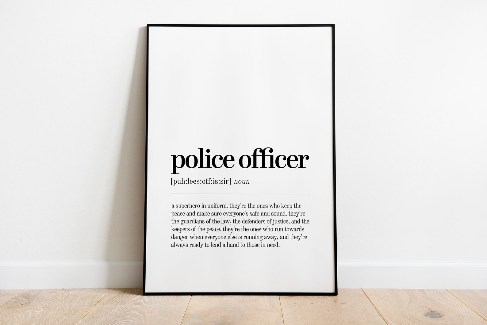 Police Officer Definition Print, Office Definition Print, Unique Gift ...