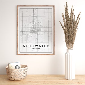 Stillwater Map Print, Stillwater Oklahoma City Map, Gifts for Her ...