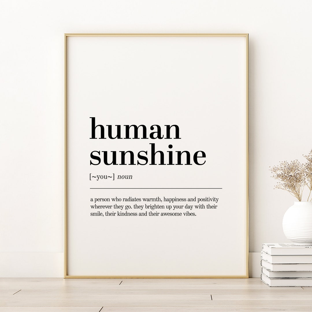 Human Sunshine Definition Print, Office Definition Print, Unique Gift ...
