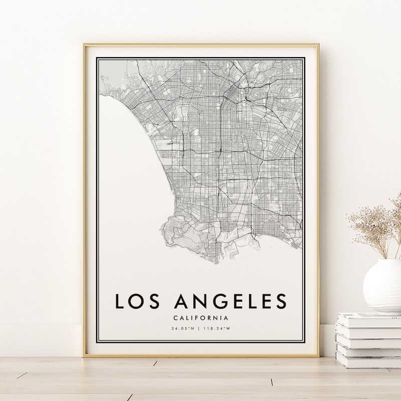 Poster Map of Los Angeles - Etsy