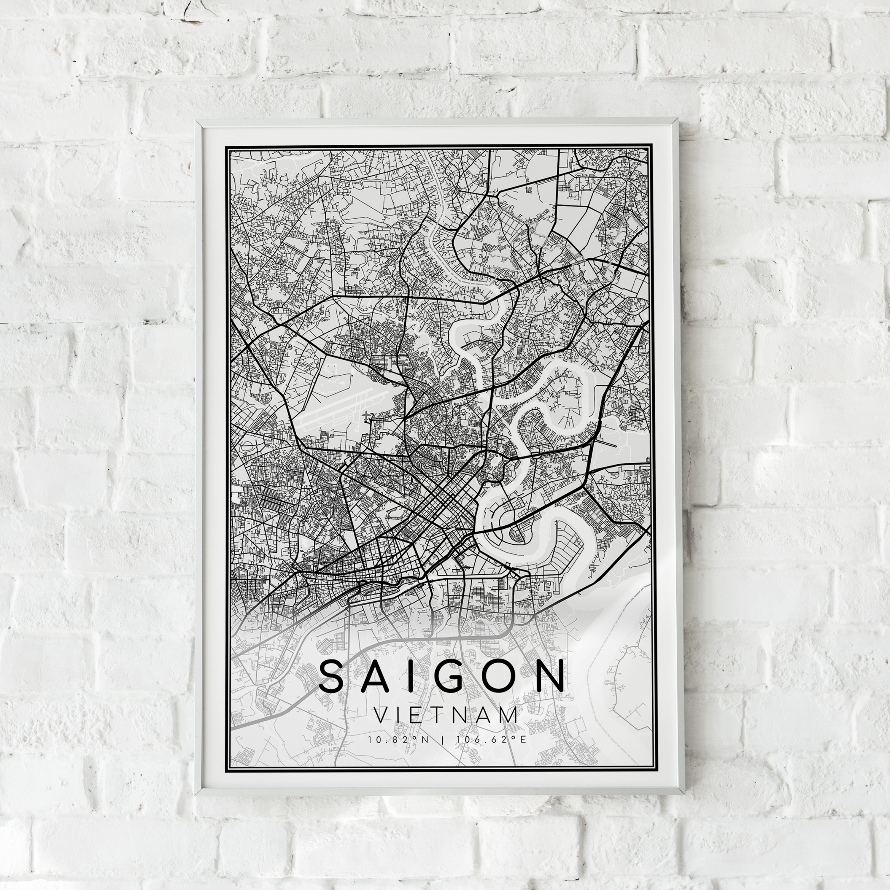 Saigon map print Ho Chi Minh map print Vietnam city map | Etsy