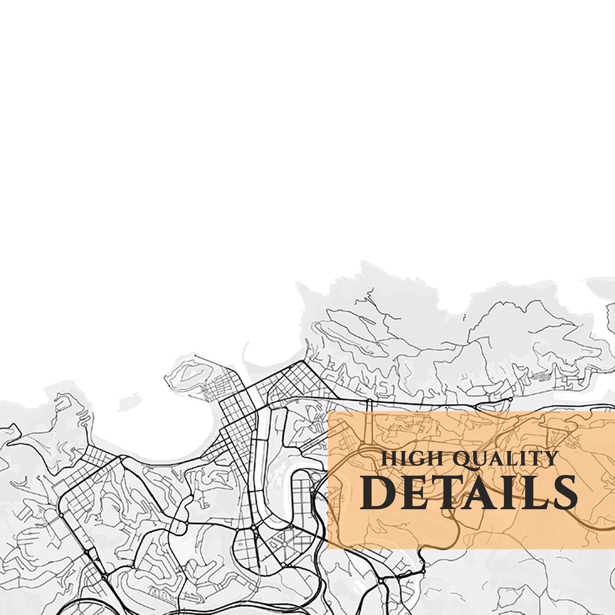 San Sebastián City Map, San Sebastian Spain Modern Road Map Print ...