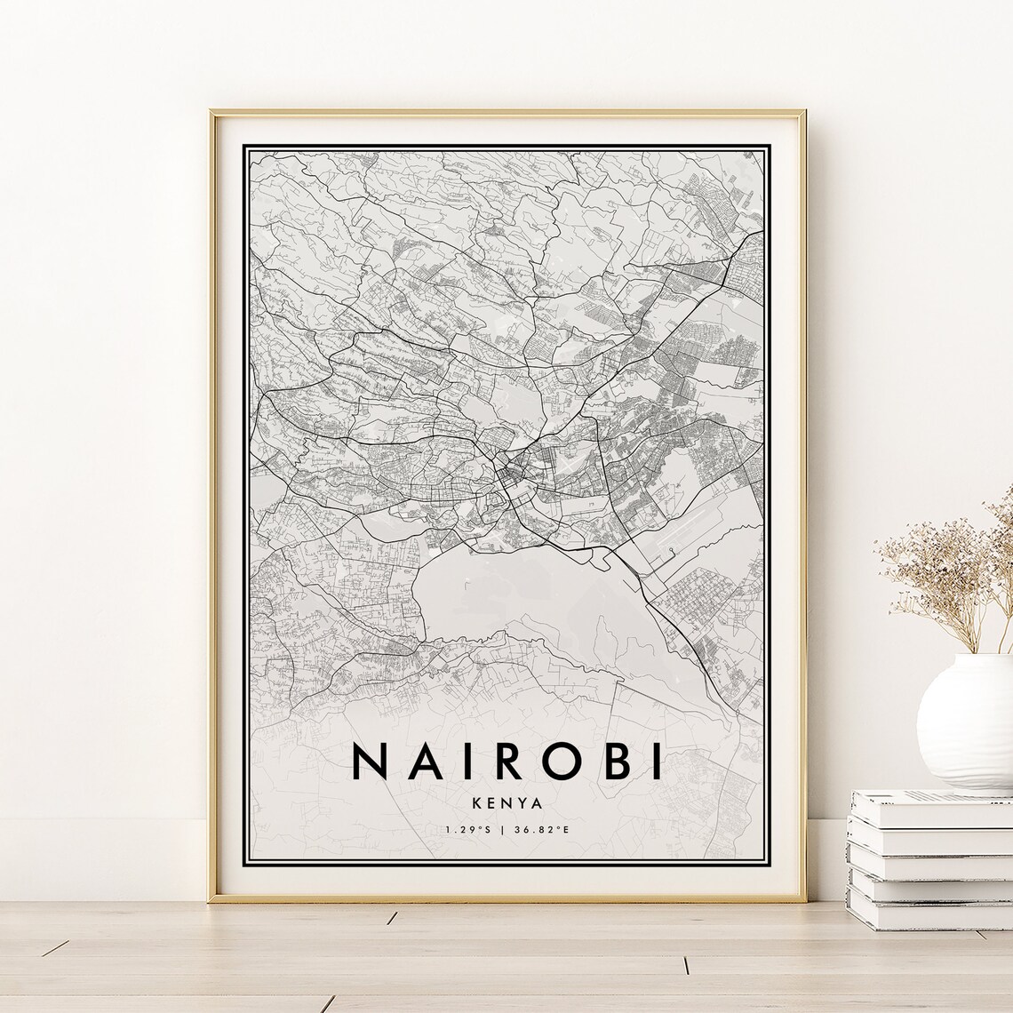 Nairobi City Map, Kenya Personalized Map, New Job Gift, Custom ...