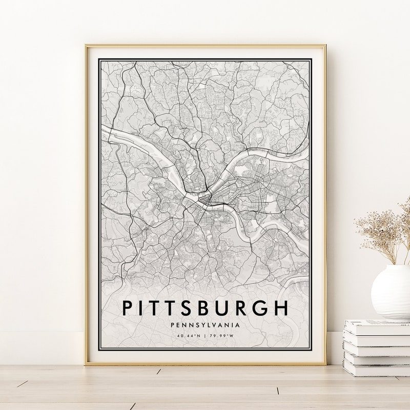 Custom Pittsburgh Map Art - Etsy