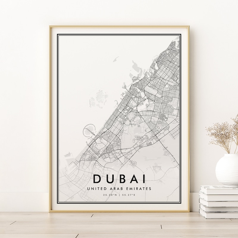 Dubai City Map Poster - Etsy