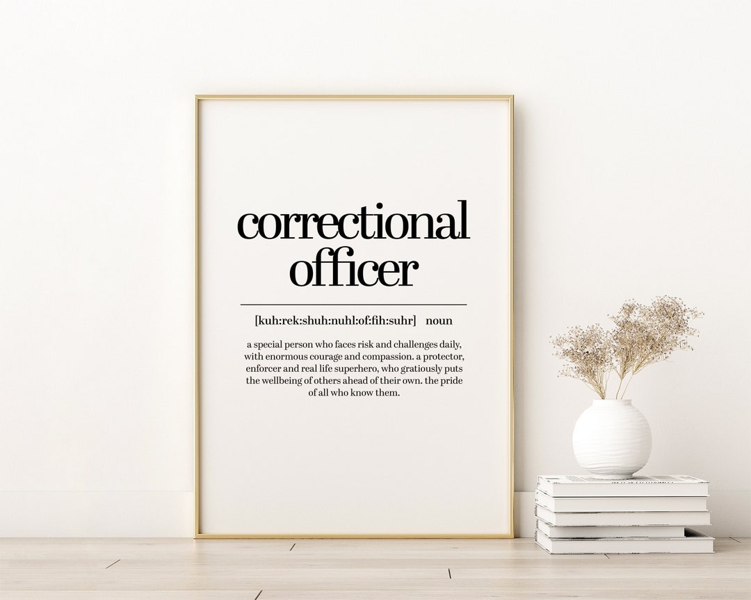 Correctional Officer Definition Print Printable Poster Retro - Etsy