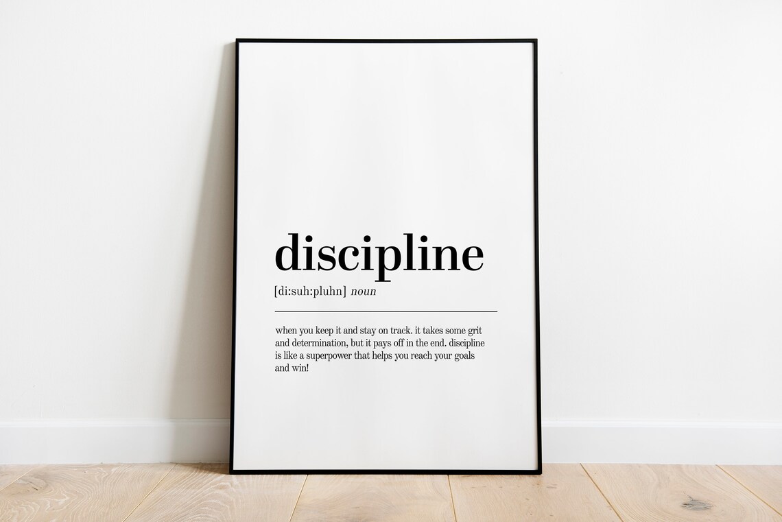 Discipline Definition Print, Discipline Printable Poster, Retro Wall ...