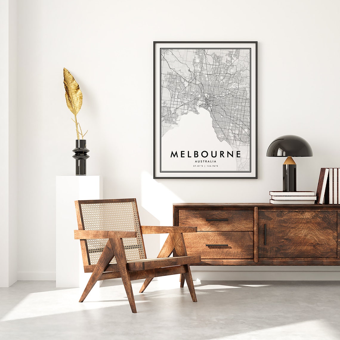 Melbourne Map Print, Melbourne Australia Street Map Poster, Road Map ...