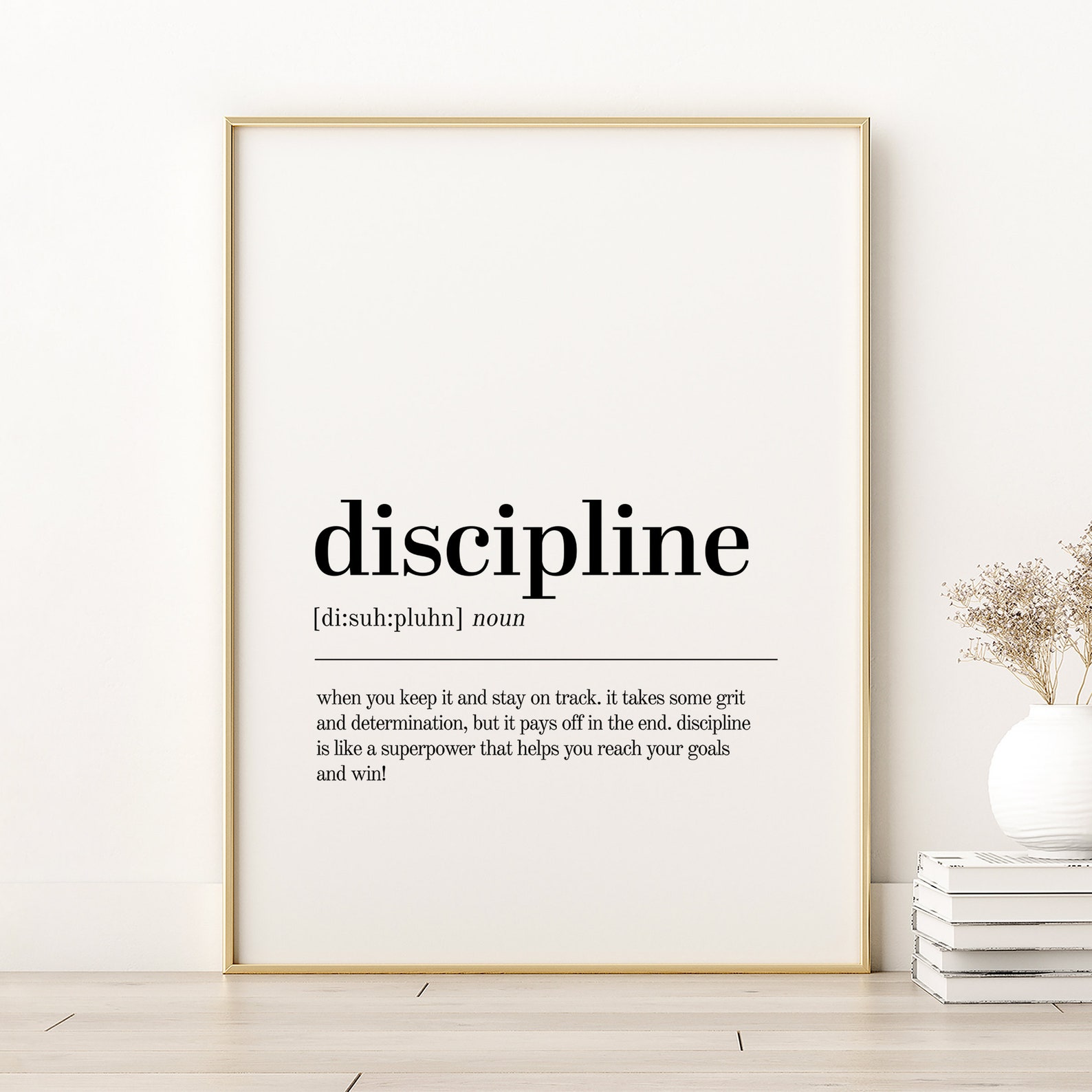 Discipline Definition Print, Discipline Printable Poster, Retro Wall ...