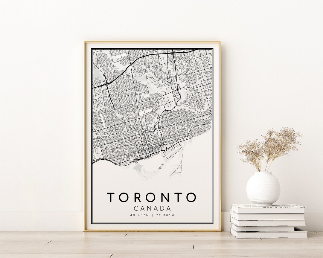 Map of TORONTO Canada, Gift City Map Poster, Minimalist Map Art ...