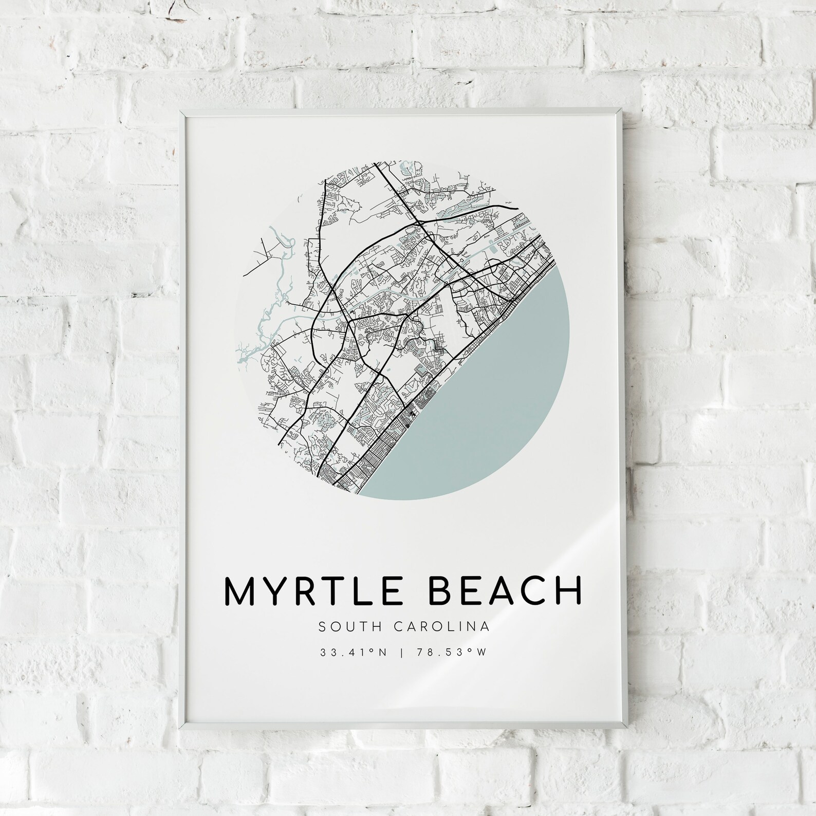 Myrtle Beach Map Print USA South Carolina City Map Print - Etsy