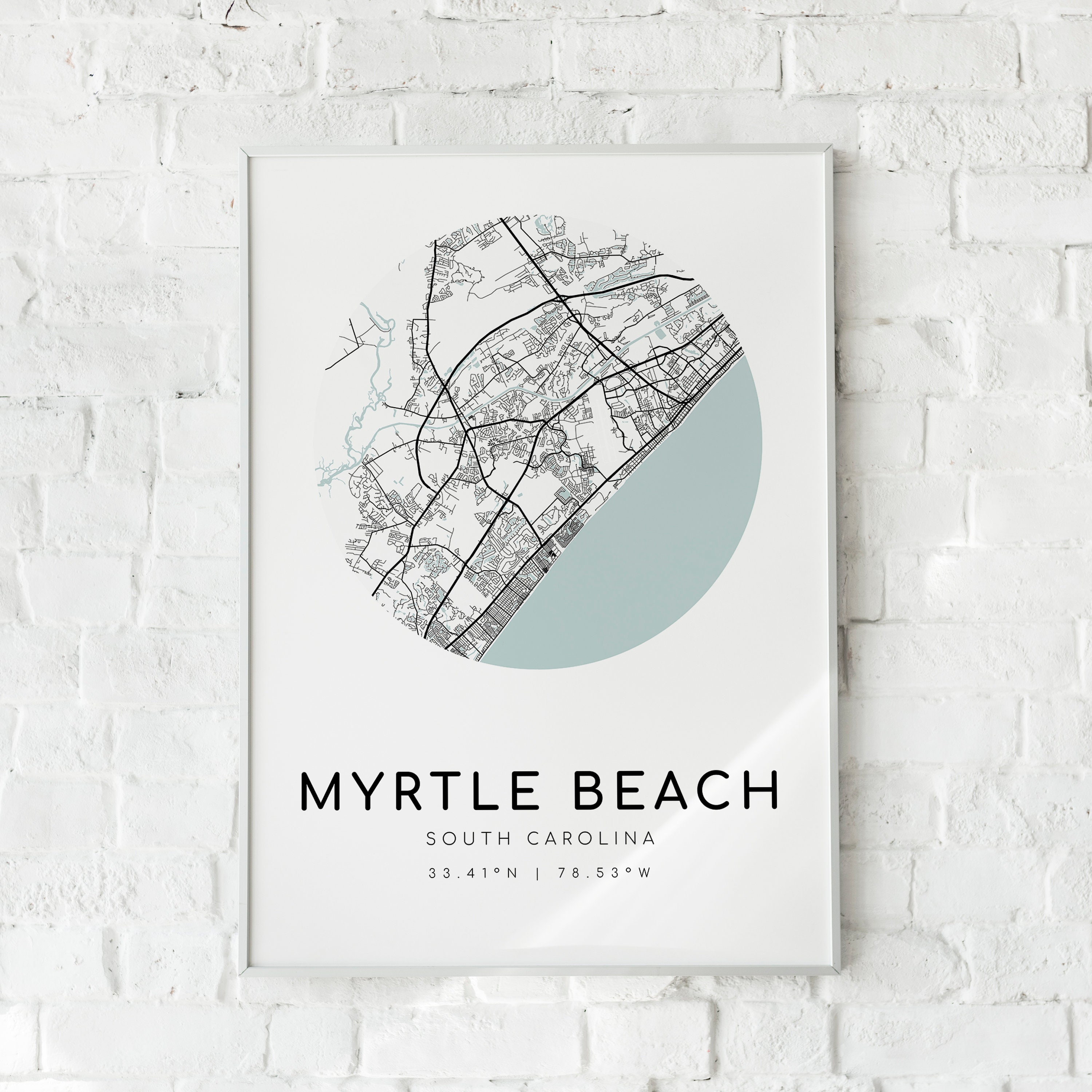 Myrtle Beach Map Print USA South Carolina City Map Print - Etsy