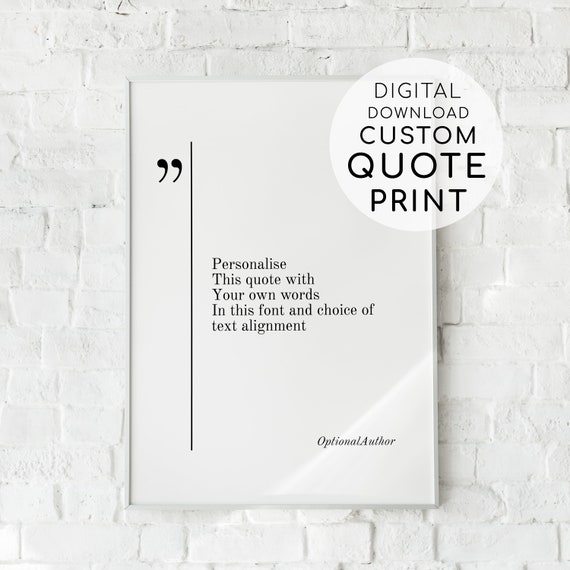 Custom Quote Graphic Typography Digital Print Customizable Wall Art ...