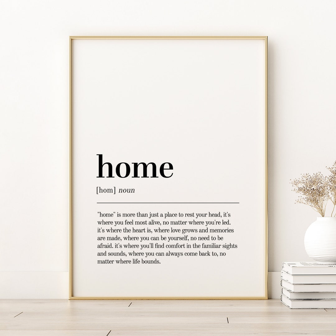 Home Definition Print, Home Printable Poster, Home Wall Art Prints ...