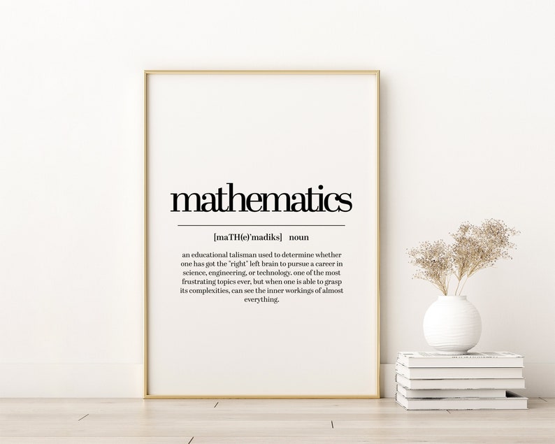 Mathematics Definition Print Printable Poster Mathematics - Etsy