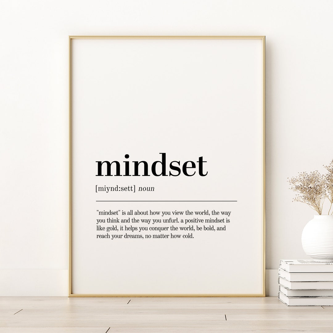 Mindset Definition Print, Mindset Quote Poster, Mindset Prints ...