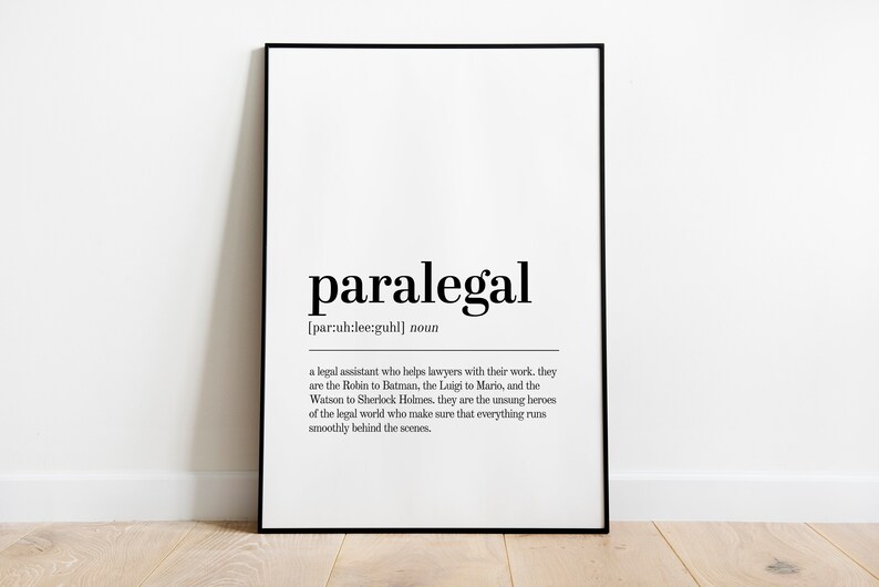 Paralegal Definition Print Printable Poster Retro Wall Art - Etsy