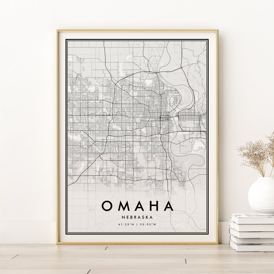 Omaha Map Print, Omaha Nebraska City Map, Travel Trip Road Map Poster ...