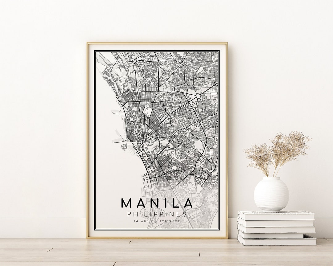 MANILA Map Print Philippines Town Map Poster Gifts for Her - Etsy