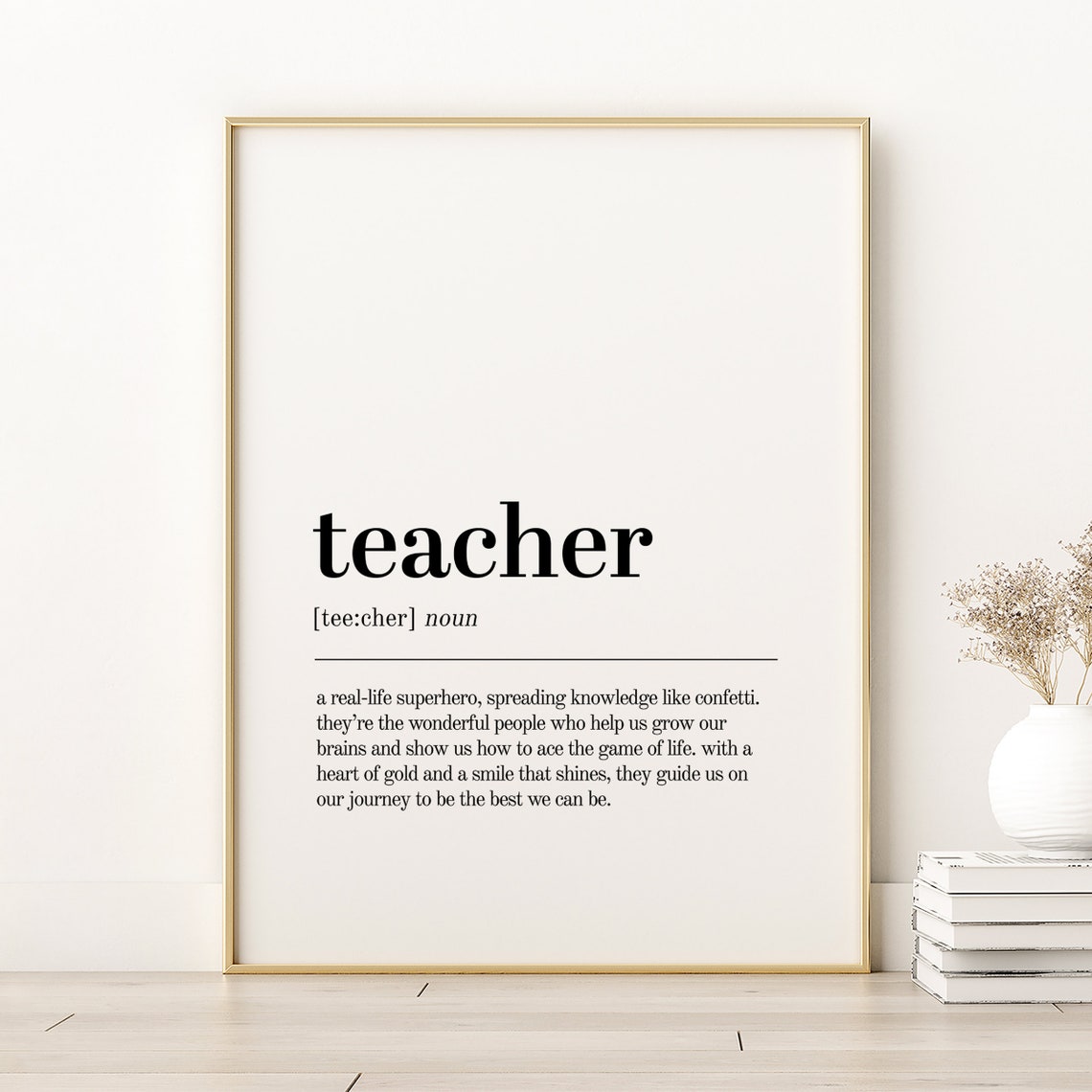 Teacher Definition Print, Teacher Unique Gift Poster, Inspirational ...