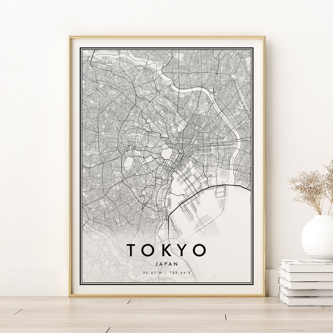 Tokyo Map Print, Tokyo Japan City Map Poster, Printable Travel Tokyo ...