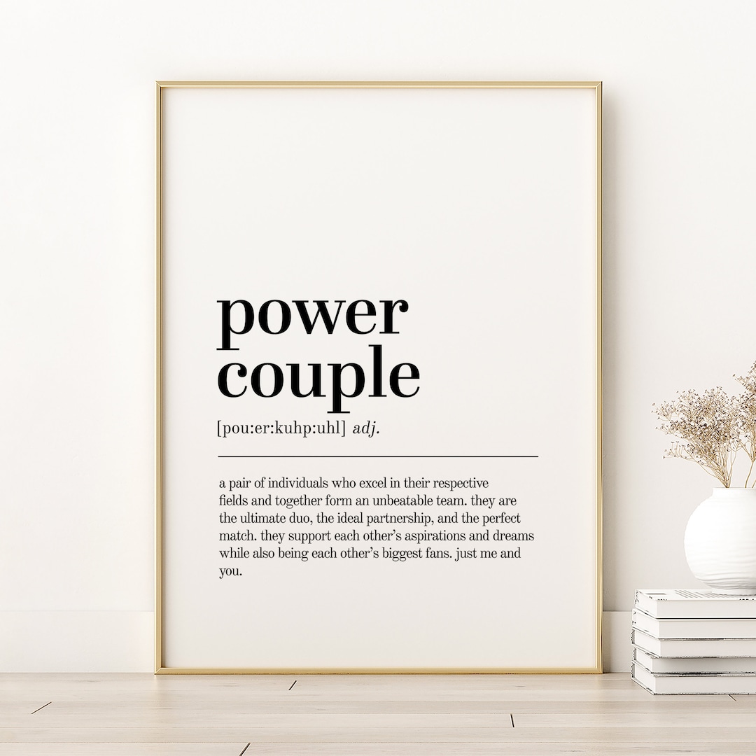 Power Couple Definition Print, Unique Gift Poster, Inspirational Poster ...