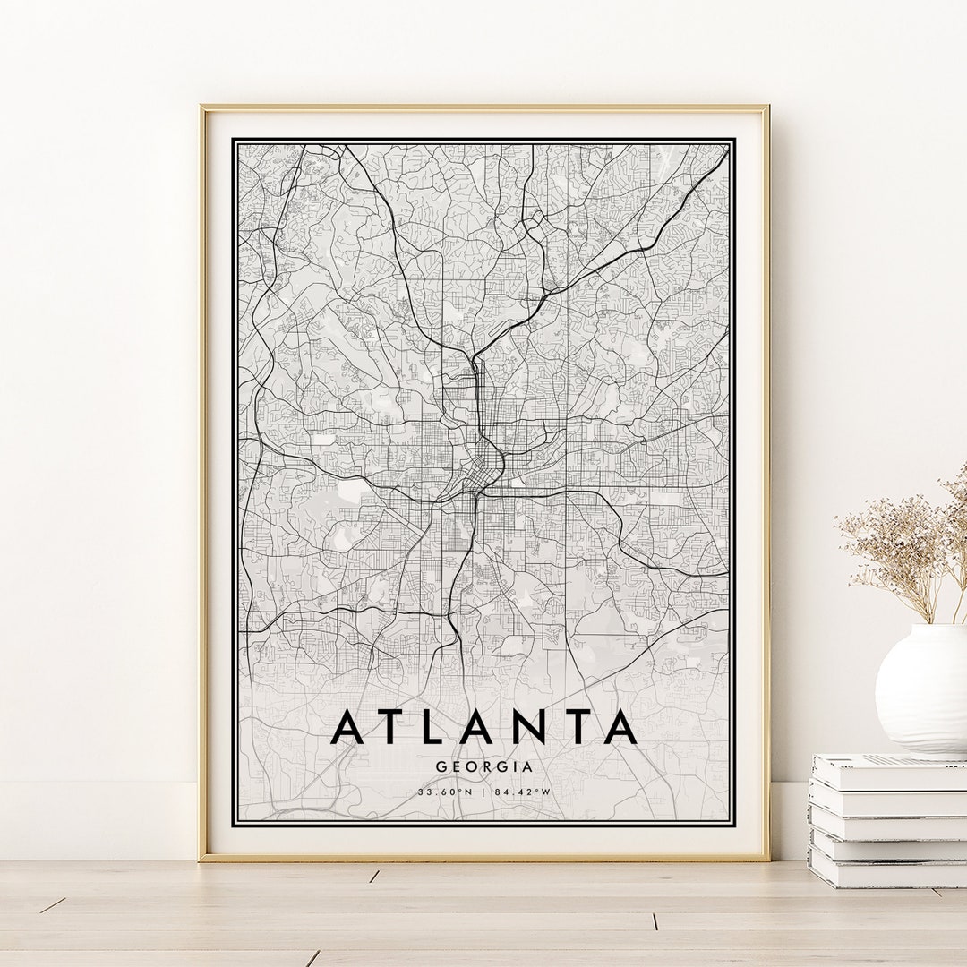 Atlanta Map Print, Georgia Atlanta City Map Poster, Custom Map Gift ...