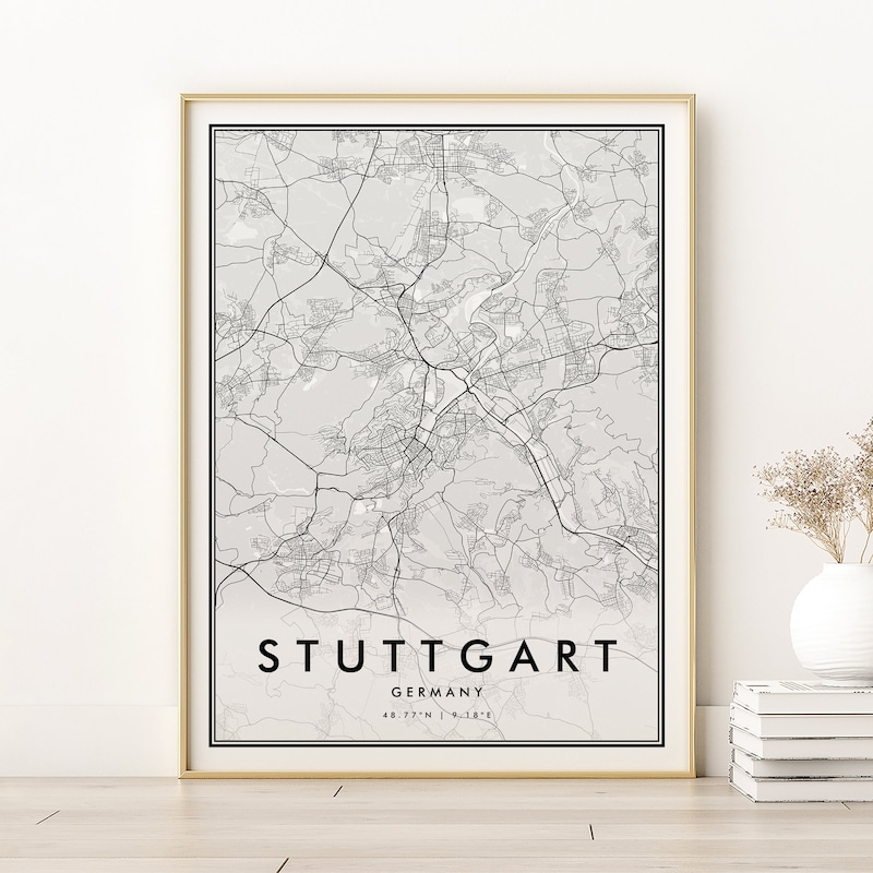 Stuttgart City Map Poster - Etsy