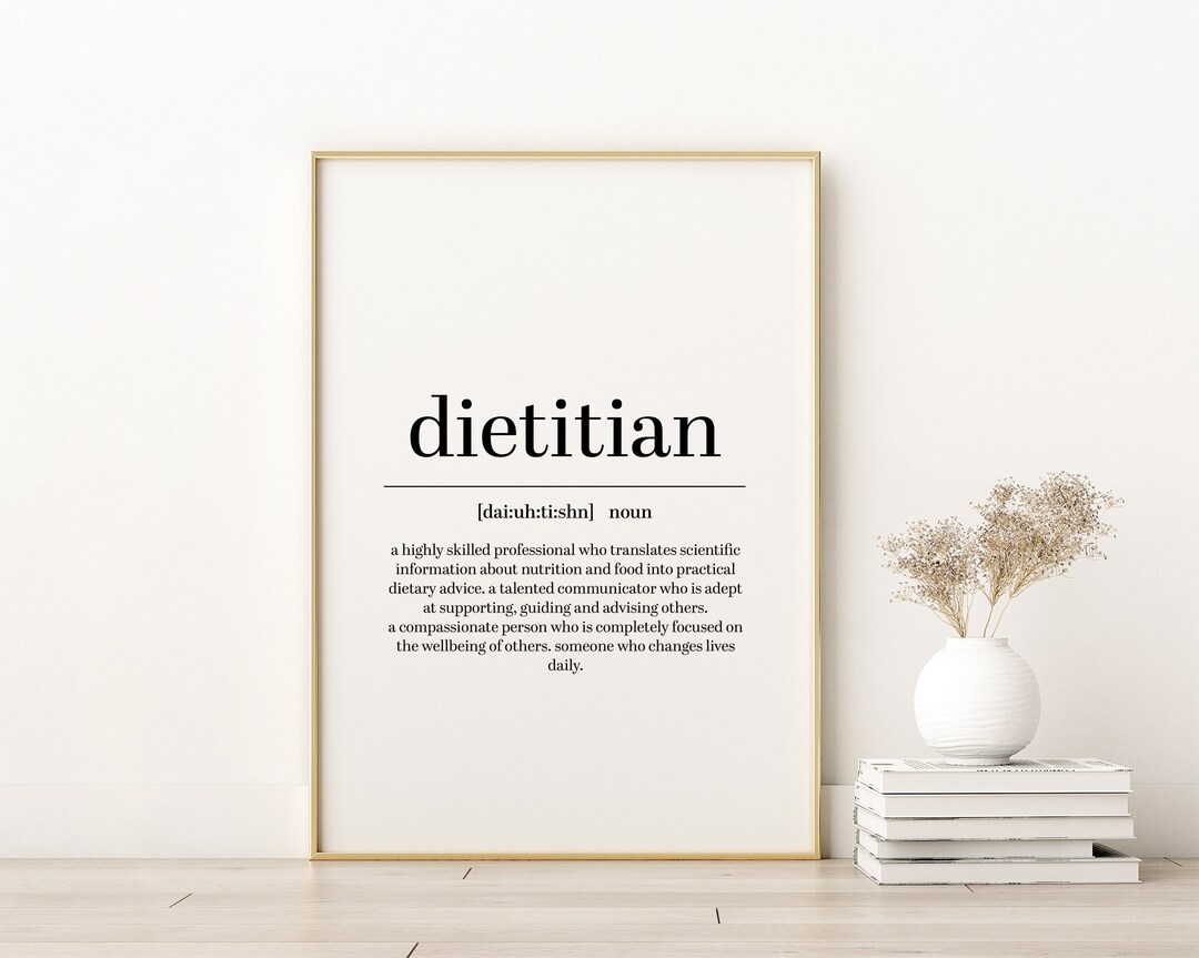 Dietitian Definition Print Dietitian Dictionary Print - Etsy