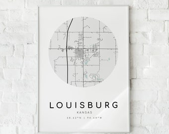 Louisburg Kansas Map - Etsy