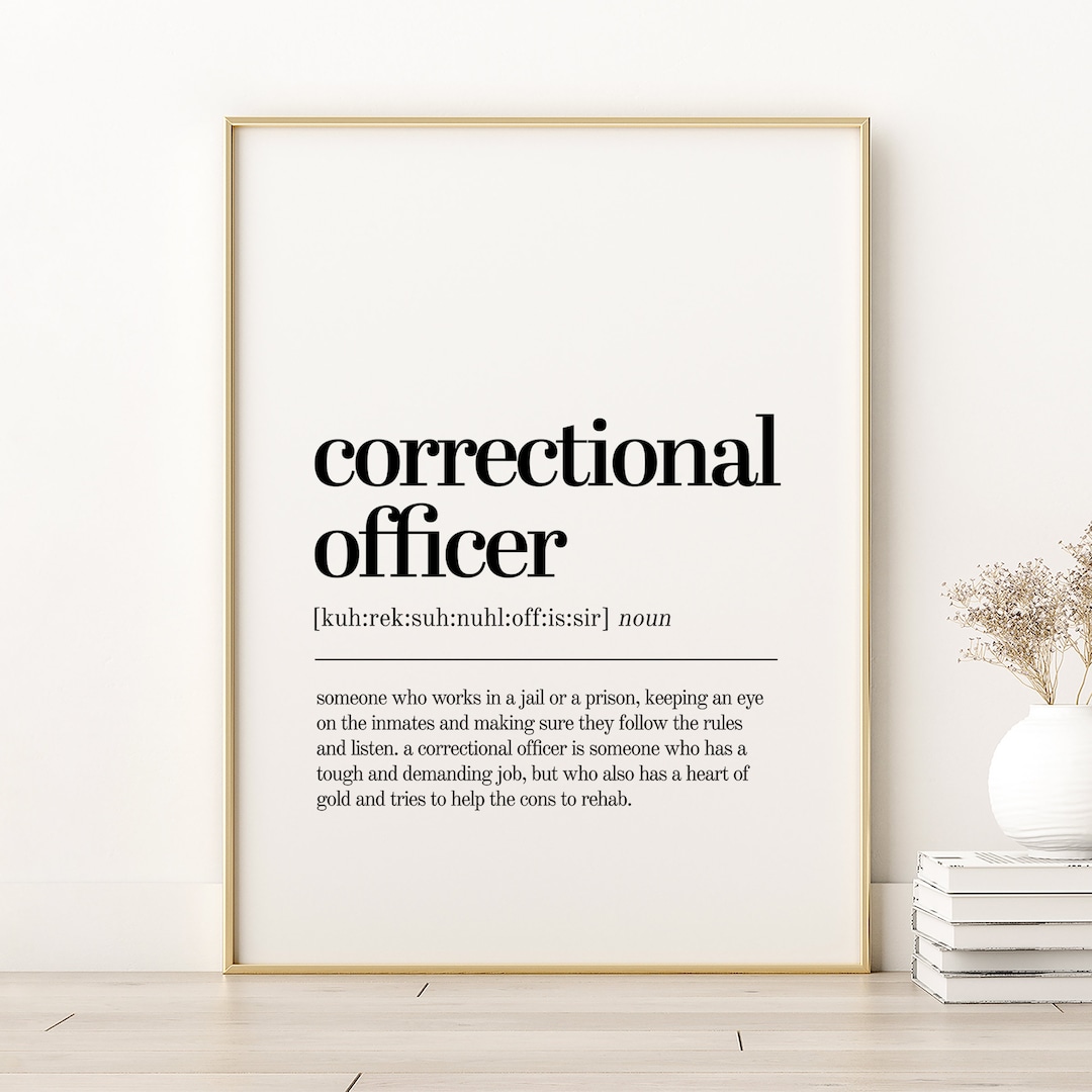 Correctional Officer Definition Print, Printable Poster, Retro Wall Art ...