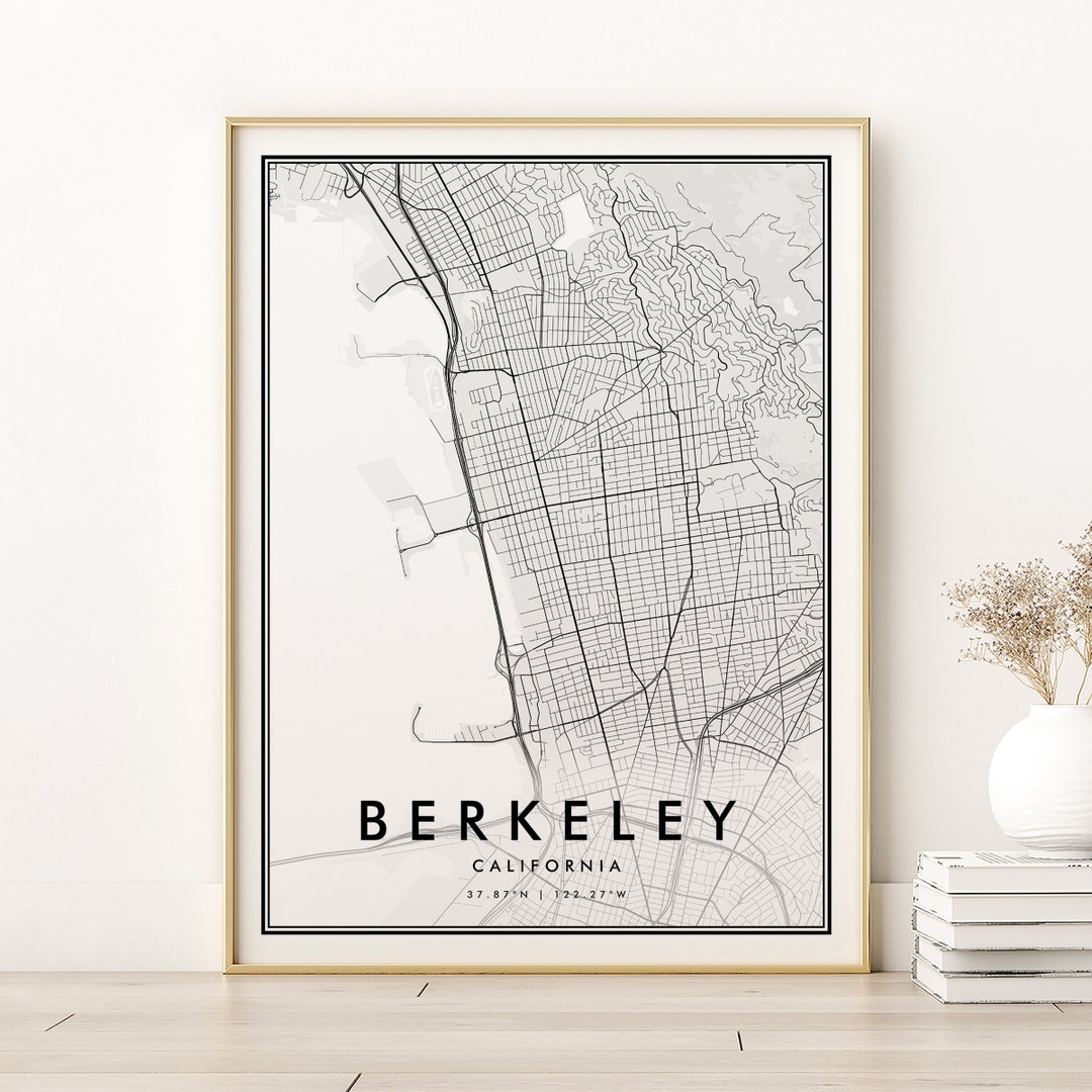 Berkeley Map Print, Personalized Berkeley California City Map, Berkeley ...