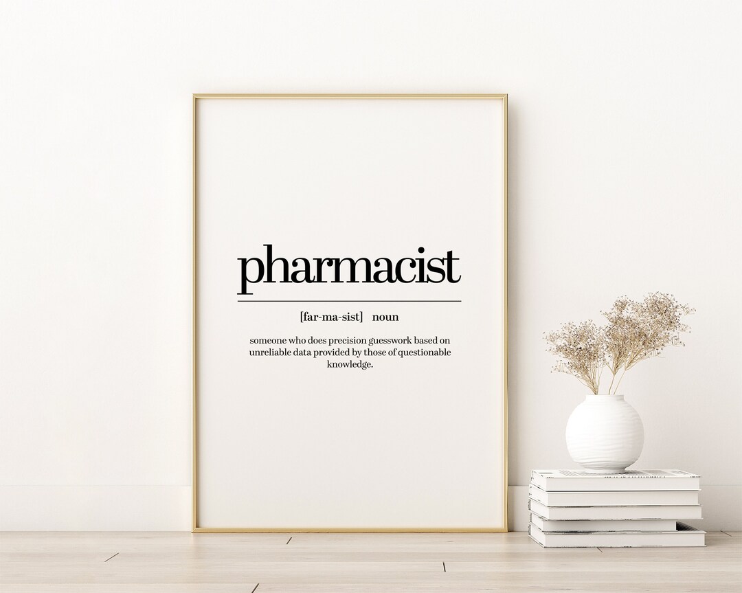 Pharmacist Definition Print Office Definition Print Unique - Etsy