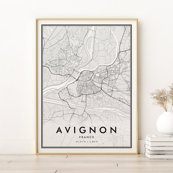 Avignon City Print, Street Map Art - Etsy