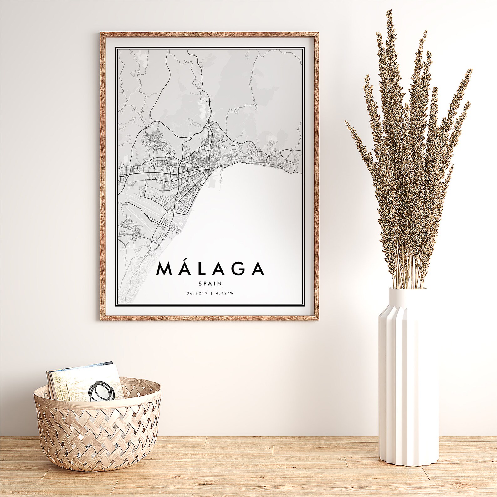 Málaga Map Print, Malaga City Map, Spain City Street Map Art, Malaga ...