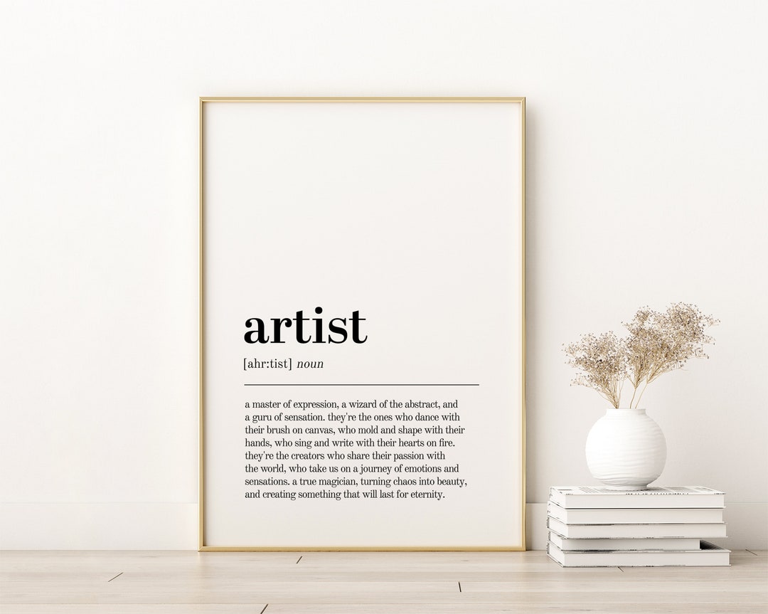 Artist Definition Print Artist Unique Gift Poster - Etsy