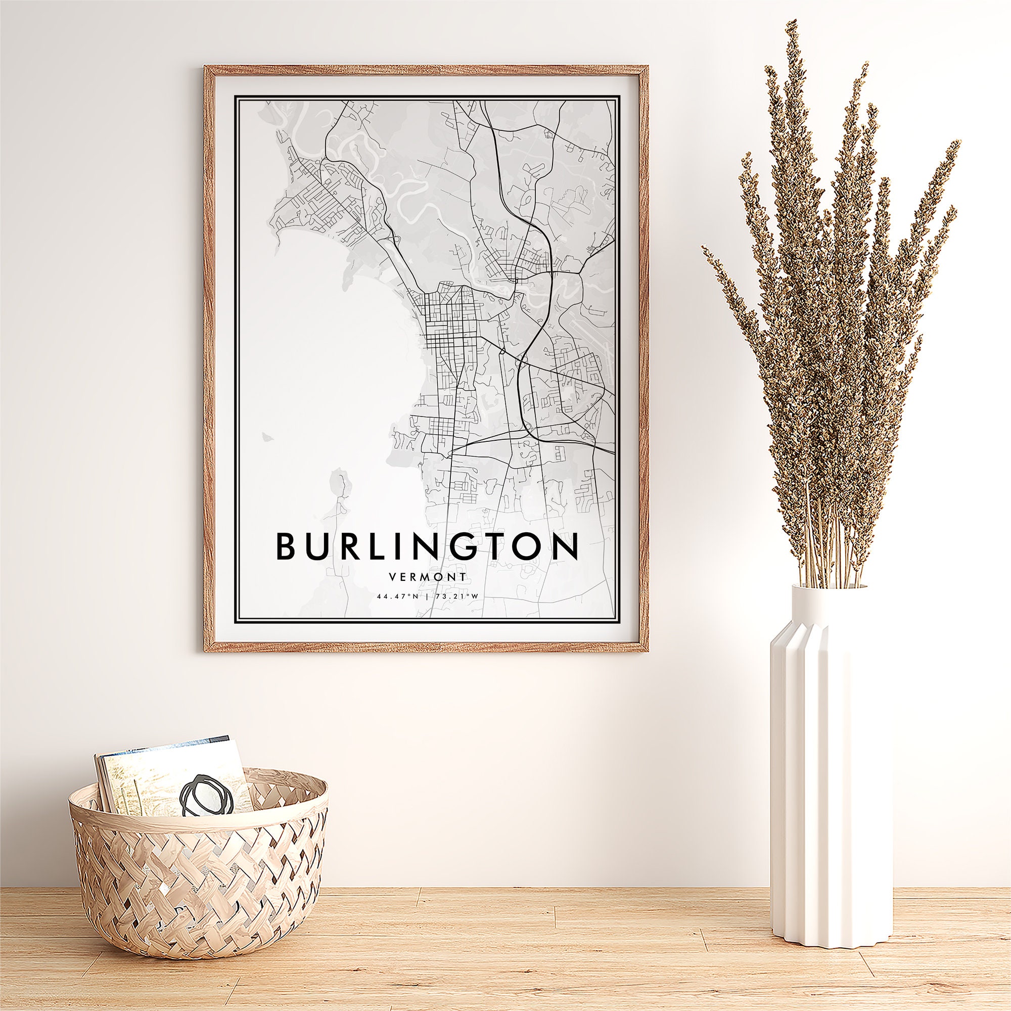 Burlington Map Print, Personalized Burlington Vermont City Map, New Job ...