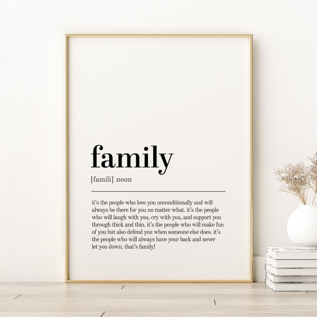 Family Definition Print, Family Minimalist Print Modern Wall Art, Self ...