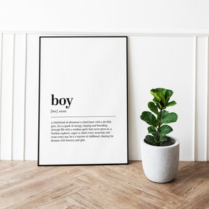 Boy Definition Print, Boy Printable Poster, Retro Boy Art Prints ...